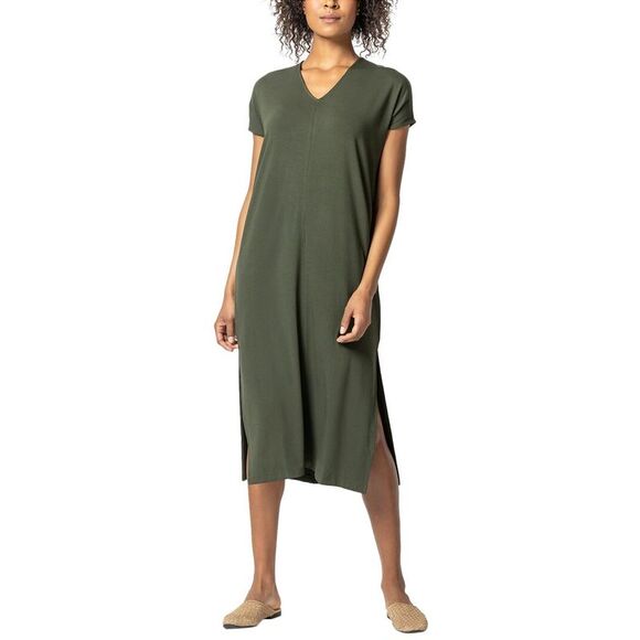 Lilla P | Dresses | Lilla P Womens Double Vneck Maxi Dress Blue | Poshmark